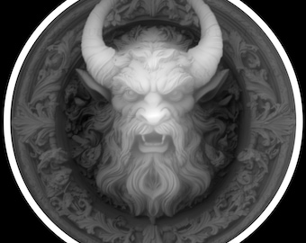 Powerful Bull Head Coin Design | Depth Map for CNC & Fiber Laser ...