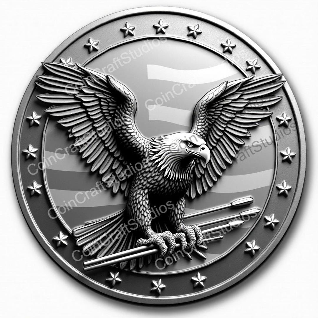 Eagle of Freedom Depth Map Coin for CNC & Fiber Laser Engraving ...
