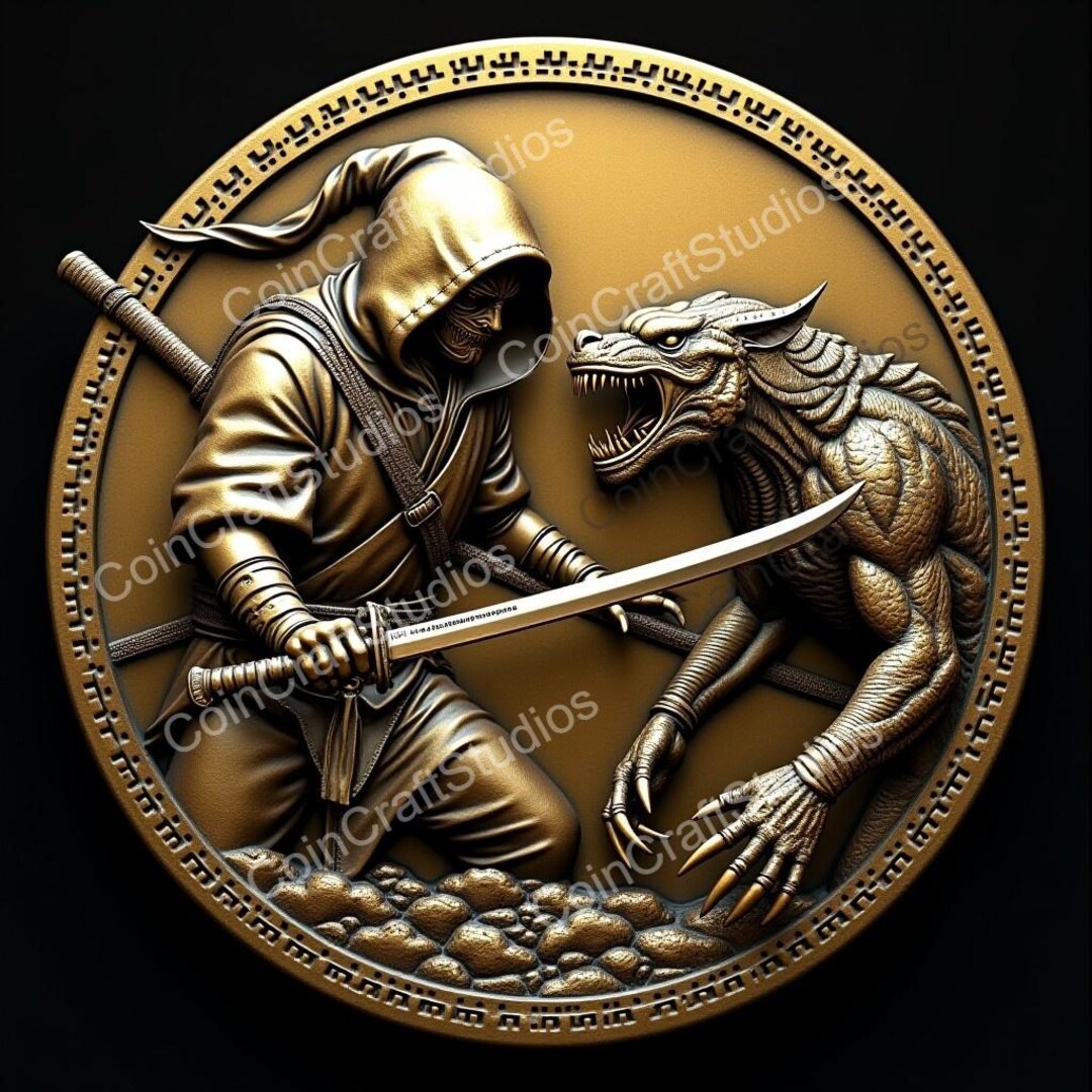 Infinity Serpent Depth Map Coin for CNC & Fiber Laser Engraving Custom ...