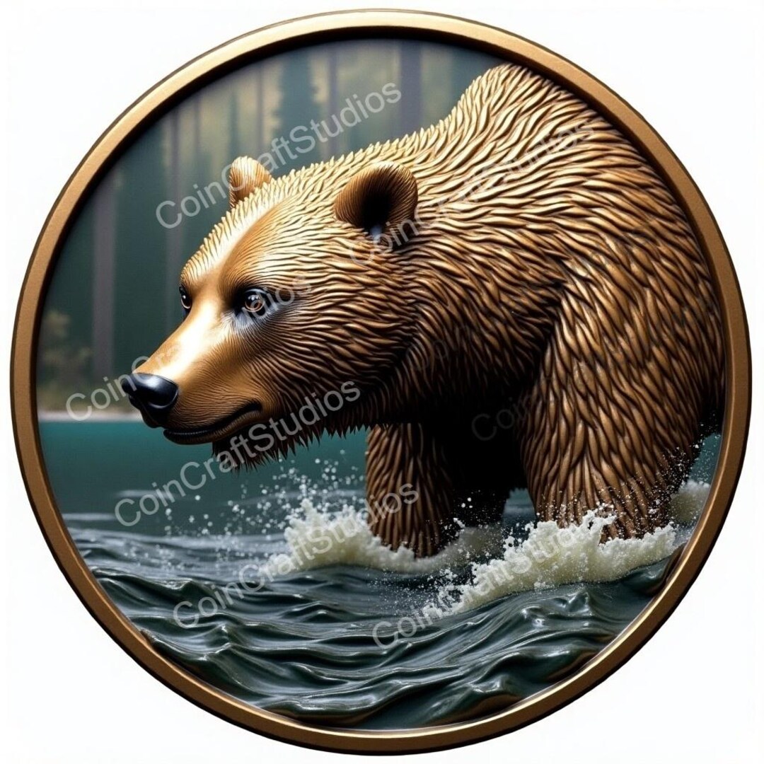 Grizzly Sentinel Depth Map Coin for CNC & Fiber Laser Engraving ...