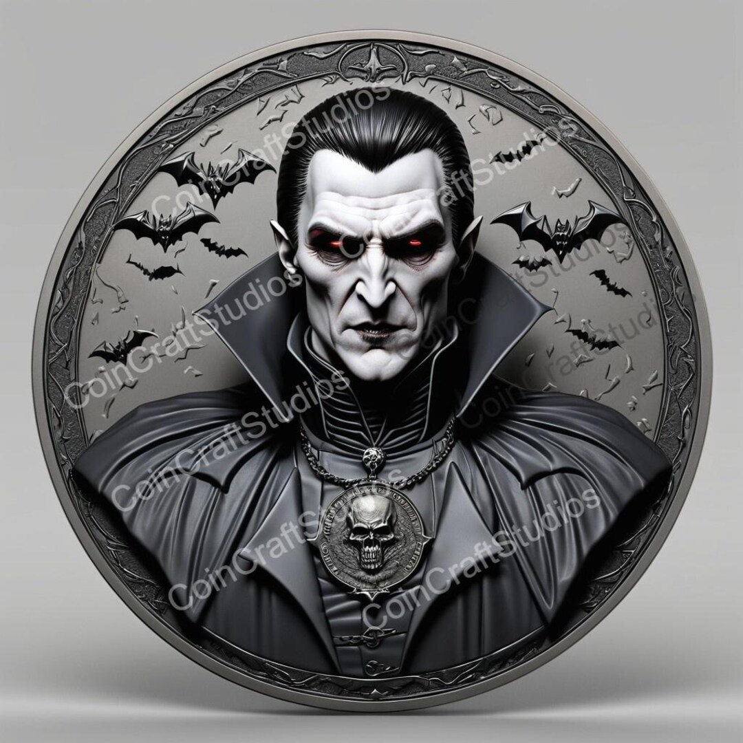 Vampire Lord Depth Map Coin for CNC & Fiber Laser Engraving Custom ...
