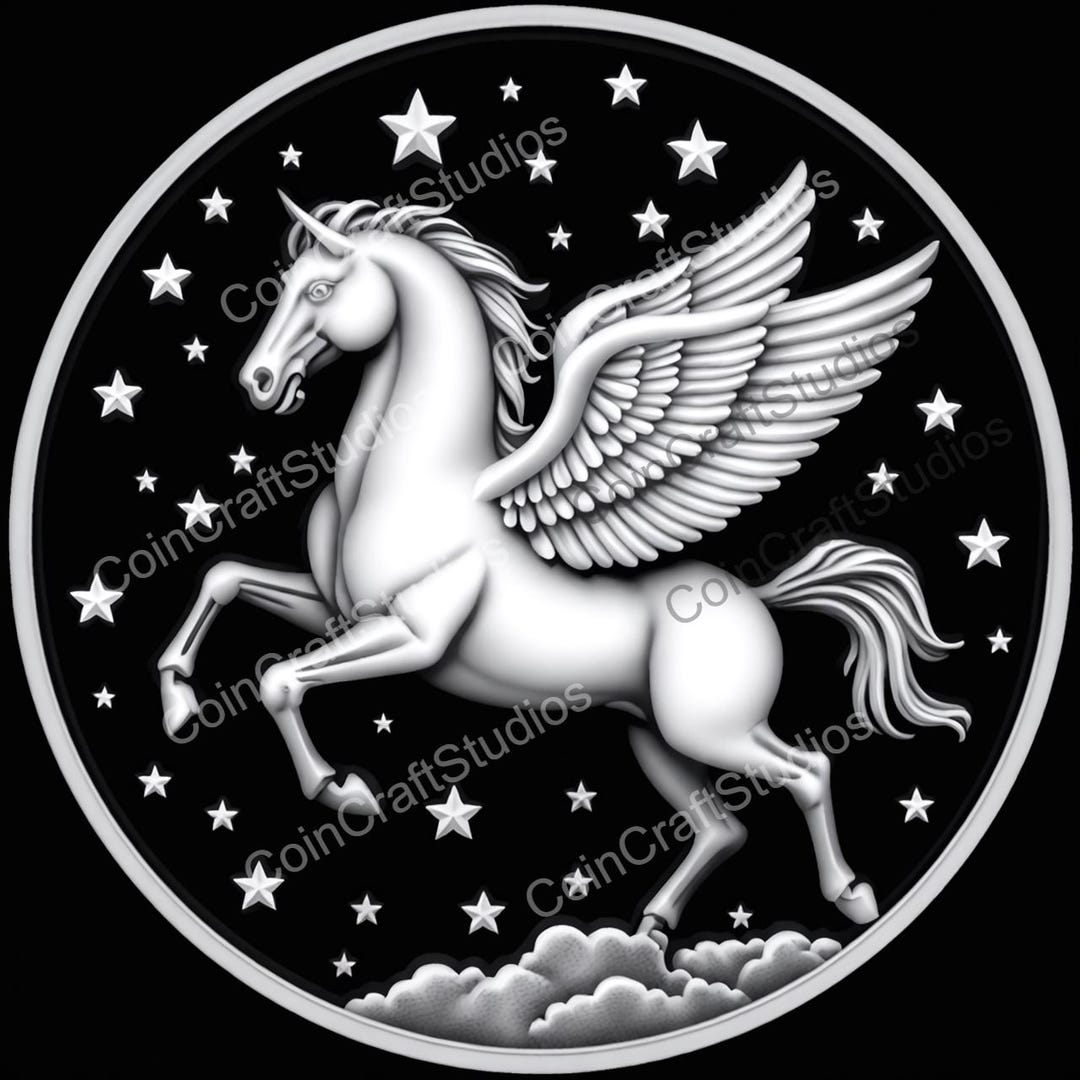 Starlight Pegasus Depth Map Coin for CNC & Fiber Laser Engraving ...