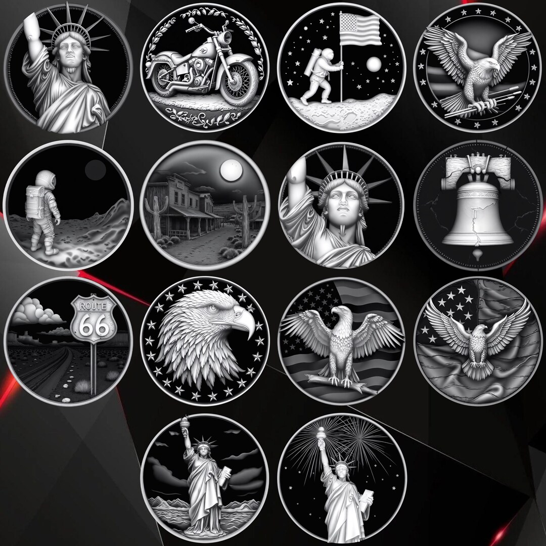 Depth Map Bundle 14 Designs, Edc Coin, Cnc Files, Laser Engraving Files ...