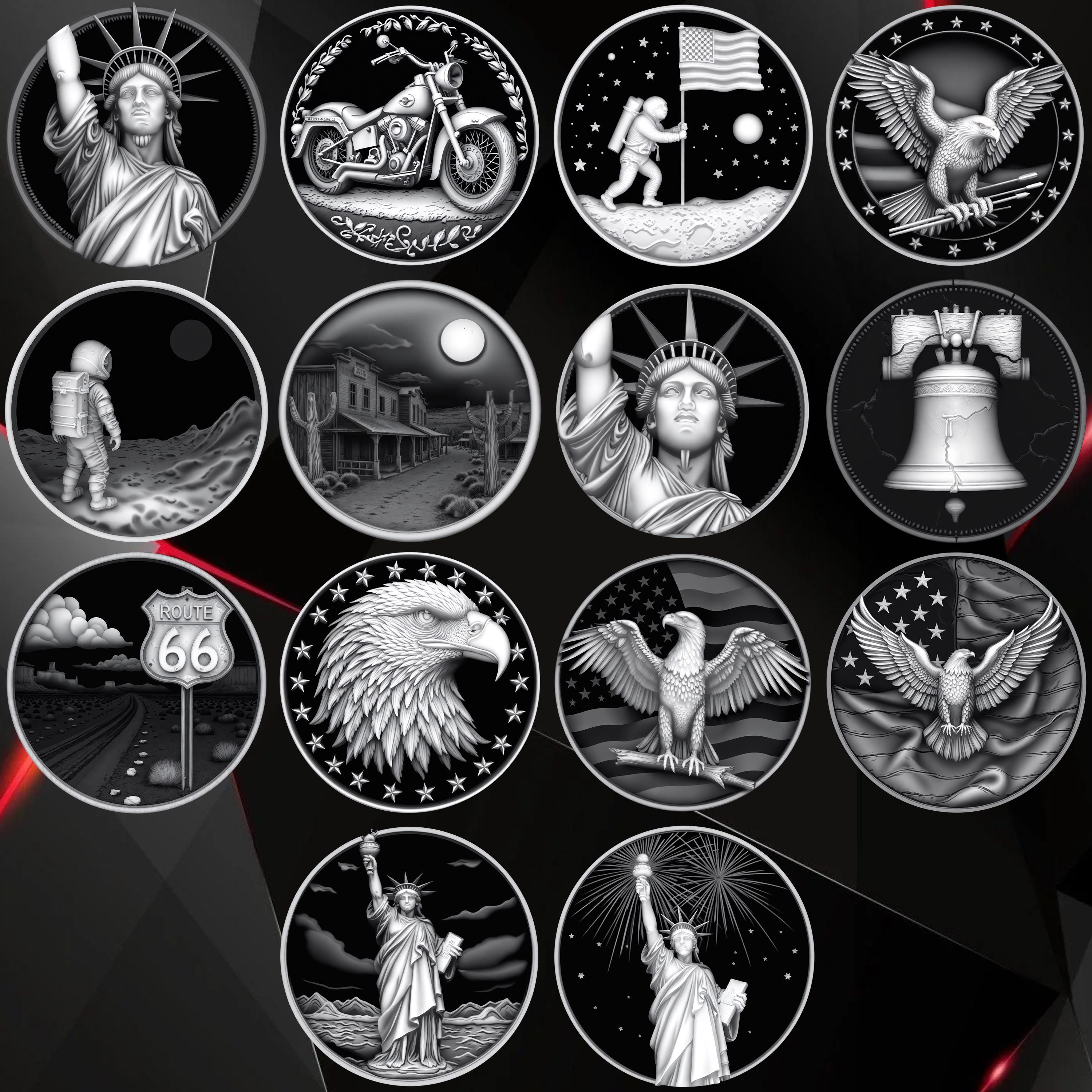 Depth Map Bundle 14 Designs, Edc Coin, Cnc Files, Laser Engraving Files ...