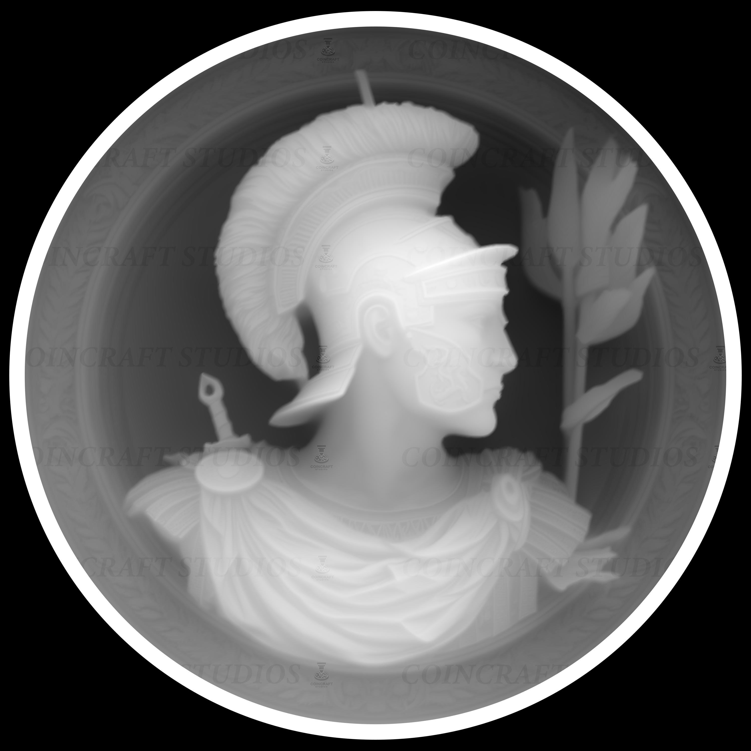 Roman Warrior Coin | Grayscale Depth Map for CNC & Fiber Laser ...