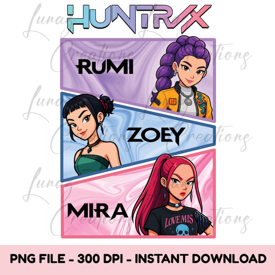 K Pop Demon Hunters Huntrix PNG File - Etsy Canada