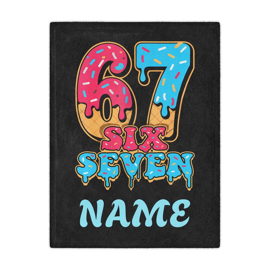 Six Seven Donut Drip Design Minky Blanket | Personalized Name Option - Etsy