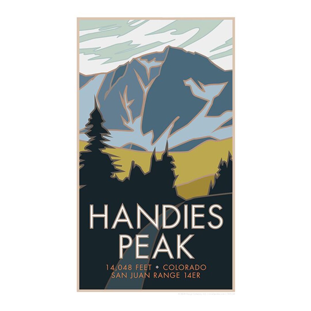 Handies Peak, Colorado - Colorado 14er - Poster - Etsy