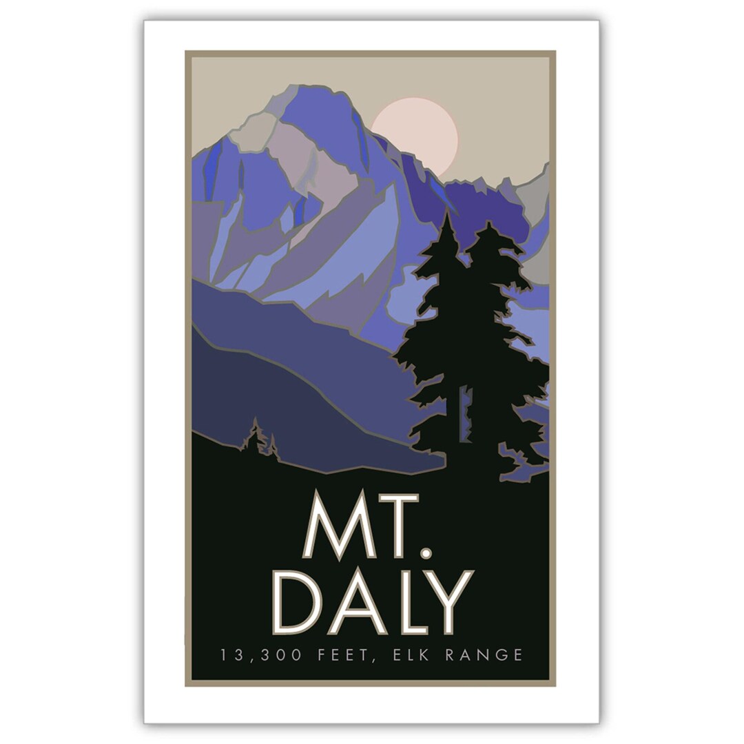 Mt. Daly Travel Poster: Colorado Rockies - Etsy