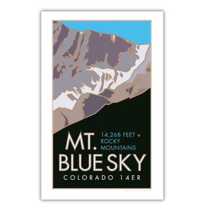 Mt. Blue Sky 14er Poster - Etsy