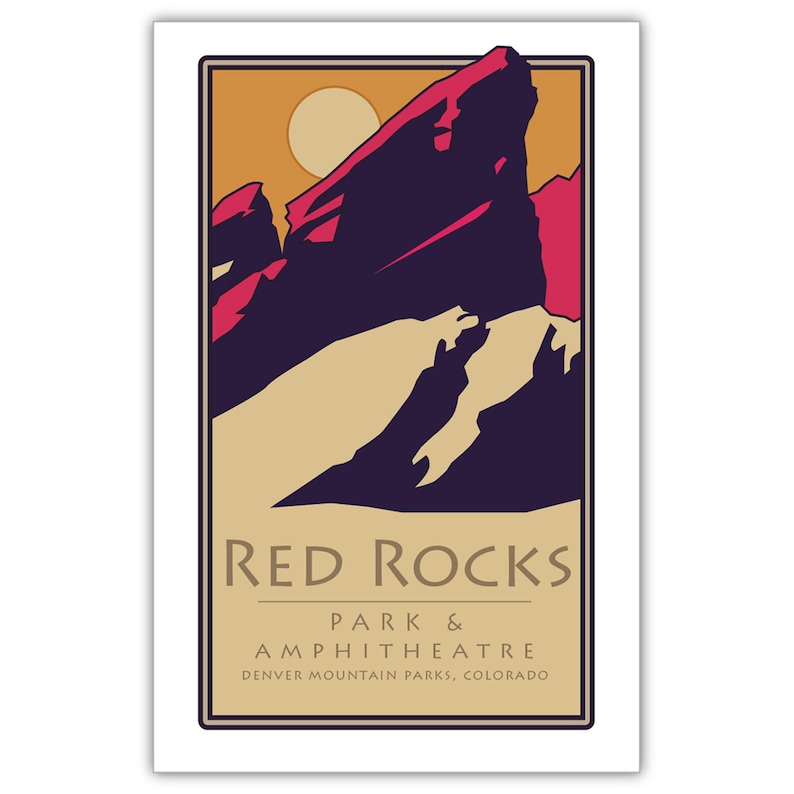 Red Rocks Contemporary Poster - Etsy