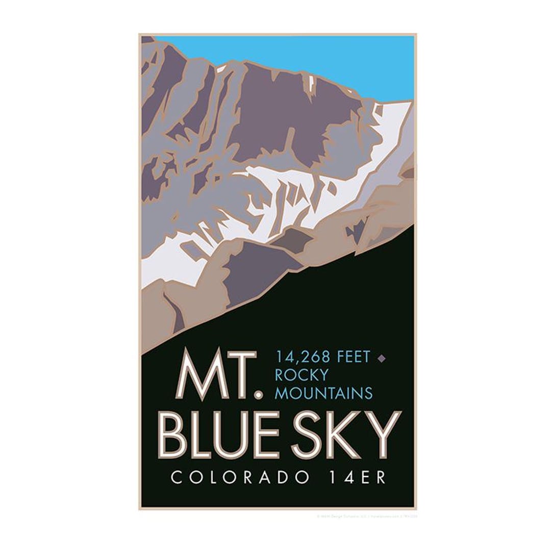 Mt. Blue Sky, Colorado - Colorado 14er - Poster - Etsy