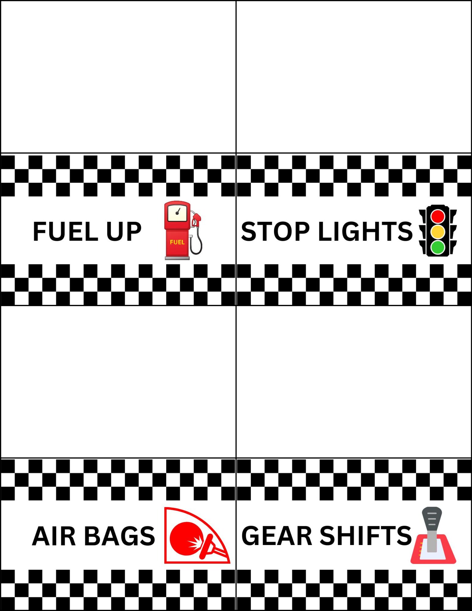 Race Car Party Placecards for Food - Etsy