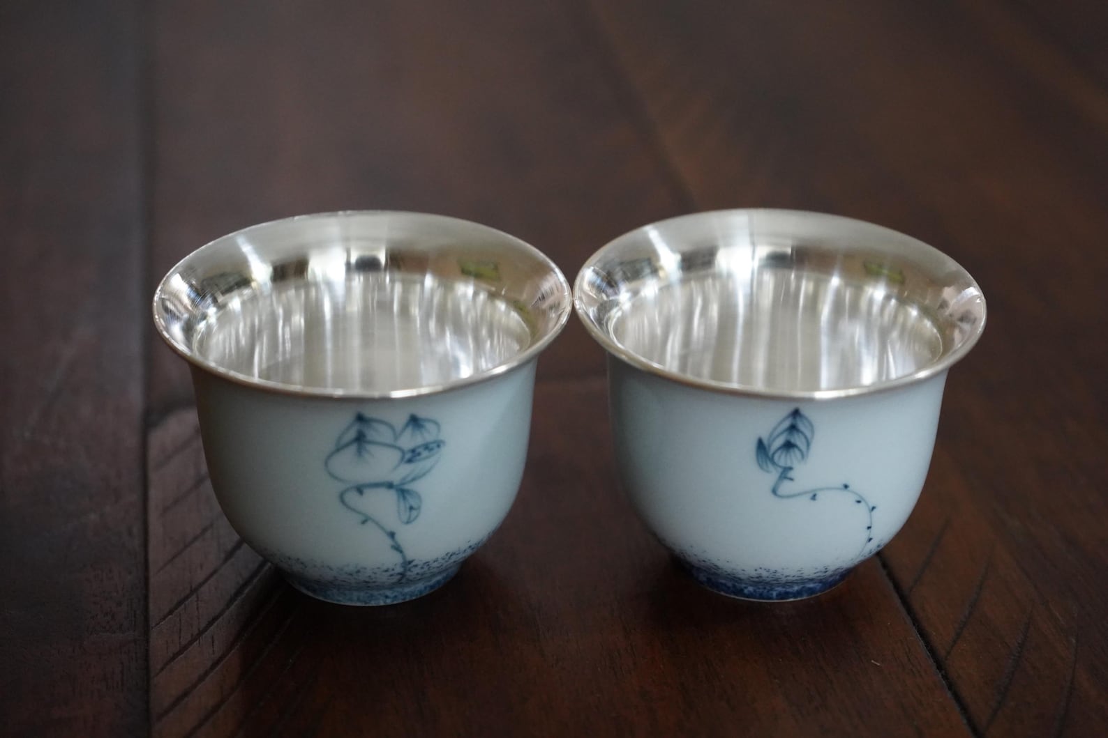 990 Fine Silver Tea Cup: Hmong Watercolor Lotus Design - Etsy