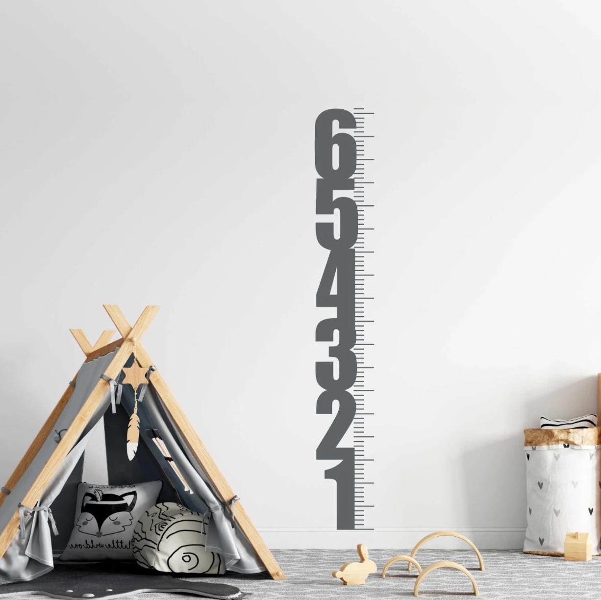 Kids Growth Chart Decal, Child Height Measurement, Children Vinyl ...