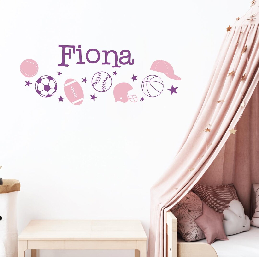 Personalized Sports Themed Decals, Custom Varsity Name Wall Sign ...