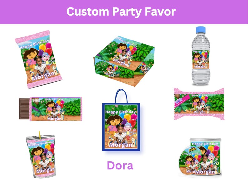 Editable Dora Birthday Party Favors - Etsy
