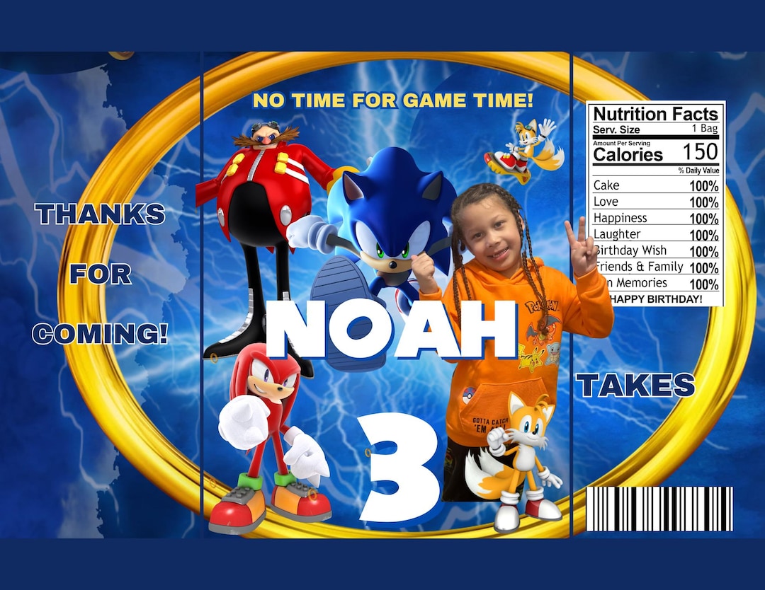 Editable Sonic the Hedgehog Theme Birthday Party Favors - Etsy