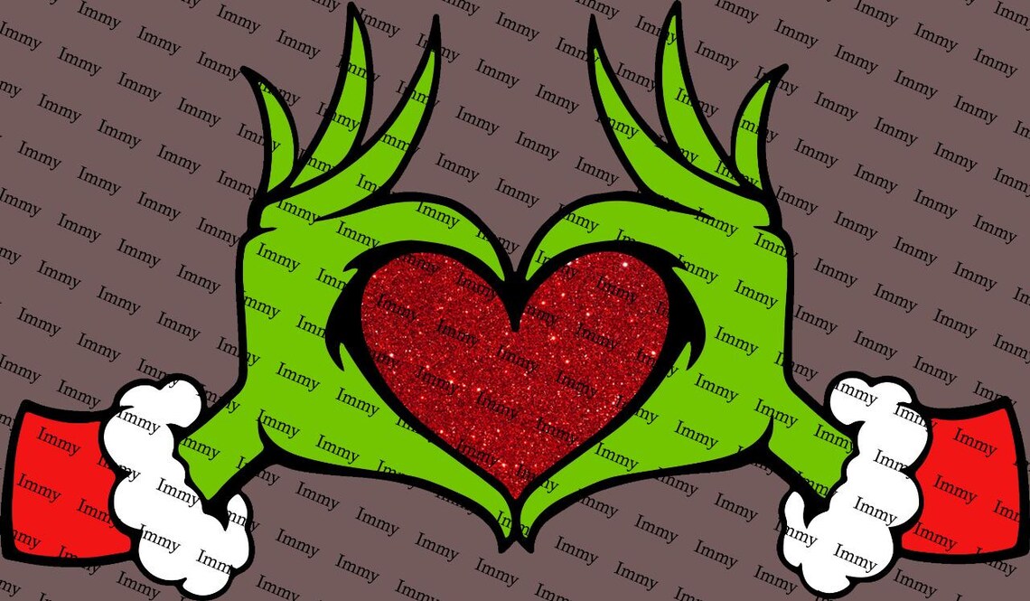 Grinch Heart PNG - Etsy