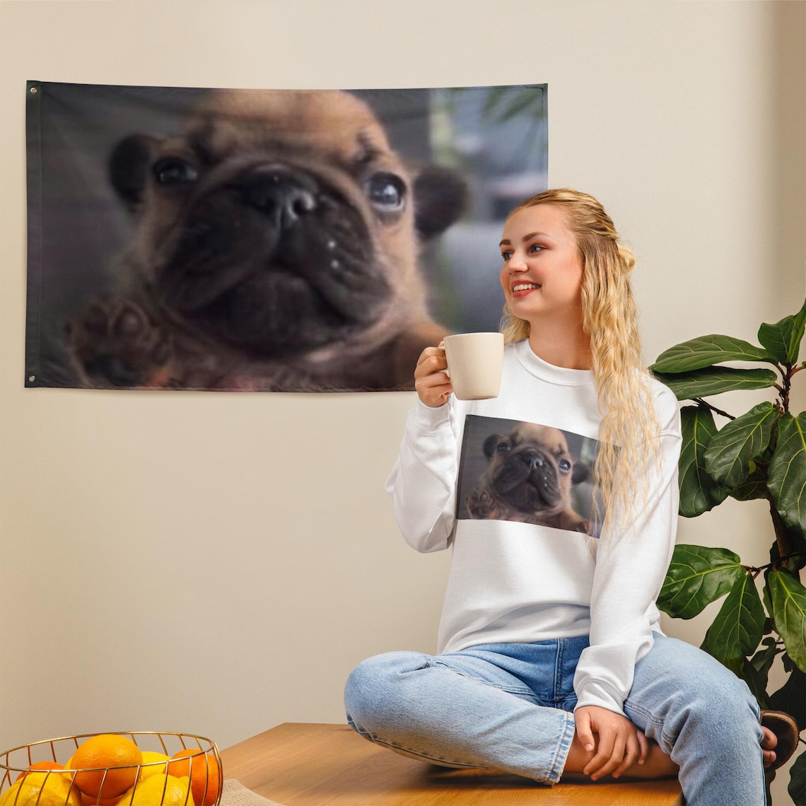 Pibble Tapestry Hanging Wall Art | Pitbull Funny Meme Tapestry Poster ...