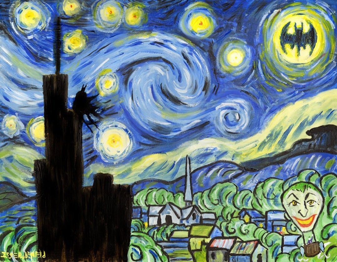 Dark Starry Knight Print- Batman - Etsy