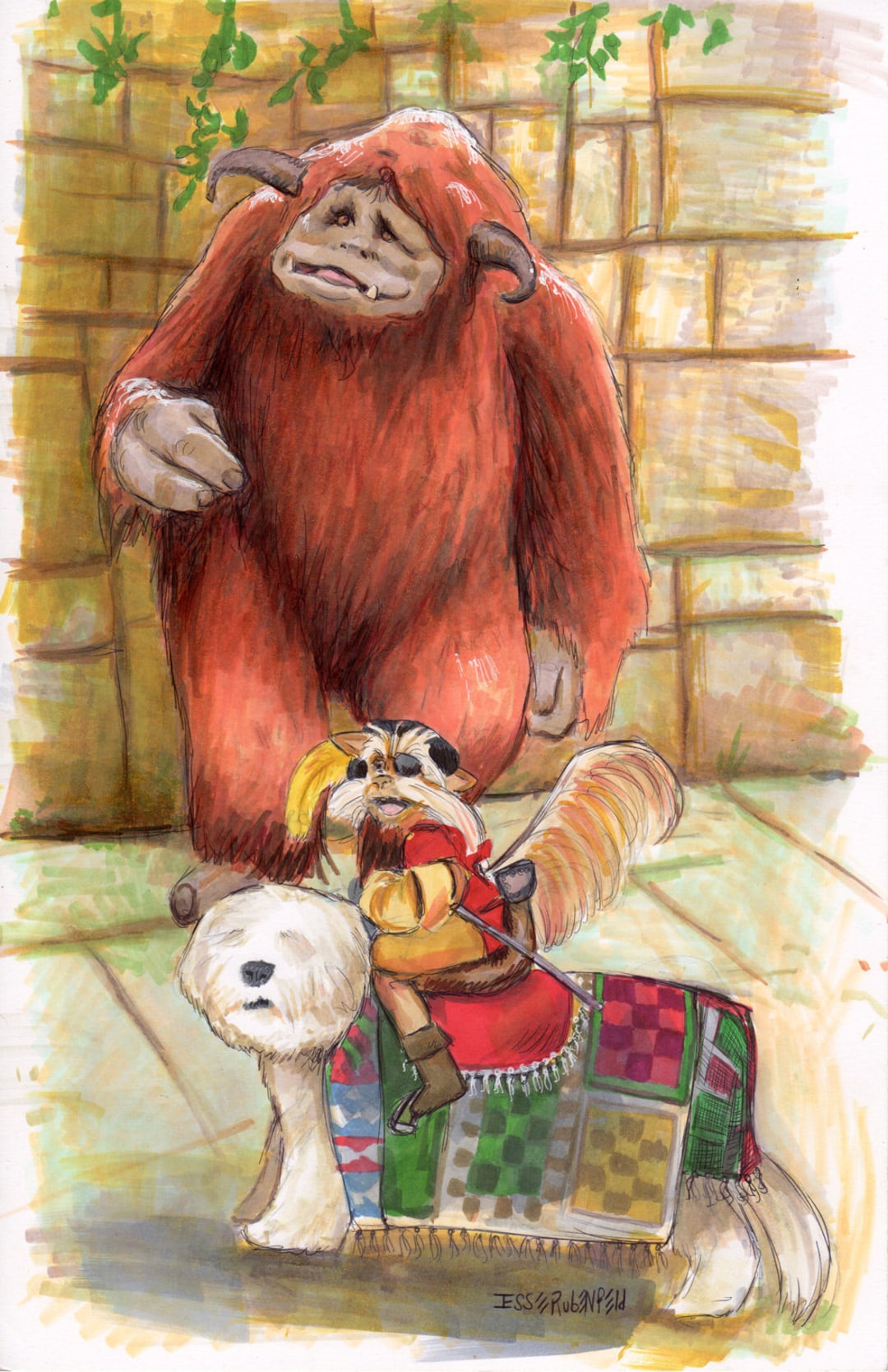 Ludo and Sir Didymus Labyrinth Print - Etsy