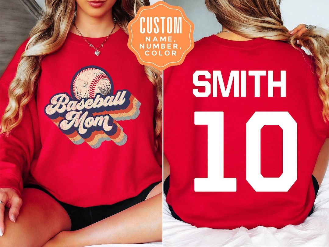 Personalized Retro Baseball Mom Sweatshirt, Vintage Sports Mom Gift ...