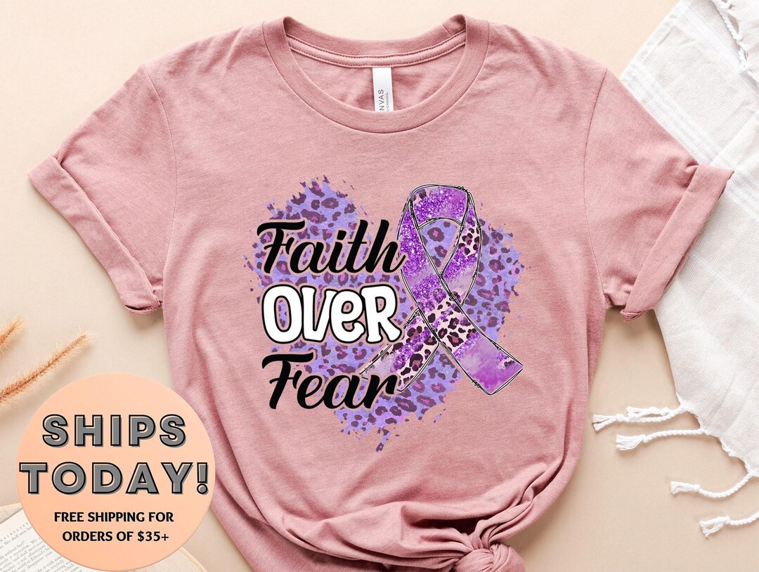 Faith Over Fear Alzheimer Shirt, Alzheimers Awareness Tee, Purple ...