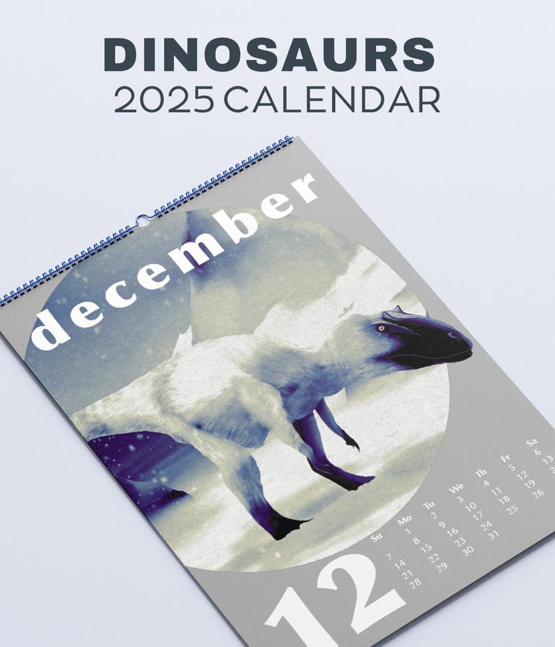2025 Dinosaur Calendar | Printable A3 Calendar With Original Dinosaur ...