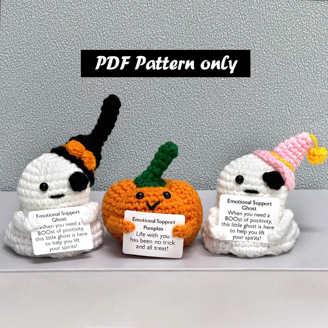 Crochet Ghost/pumpkin Pattern PDF – Emotional Support Ghost & Pumpkin ...
