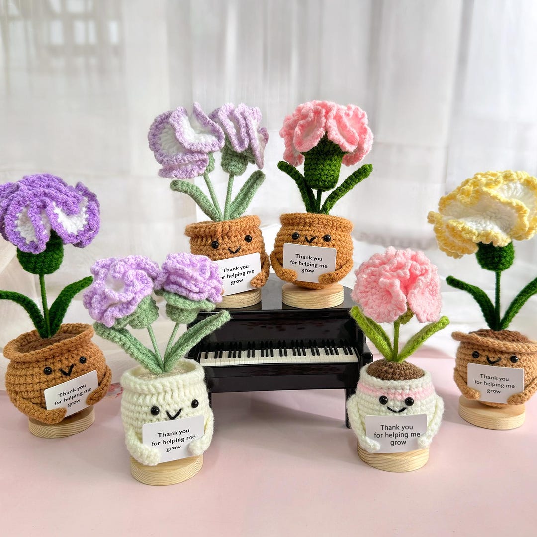 Crochet Carnation,handmade Carnation,gift for Mom,emotional Support ...