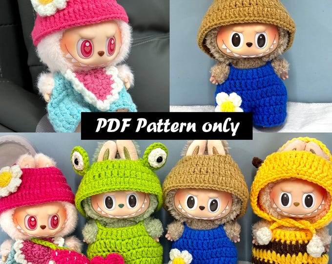 Crochet Labubu Clothes, Crochet Labubu Outfit, Clothes for Labubu ...