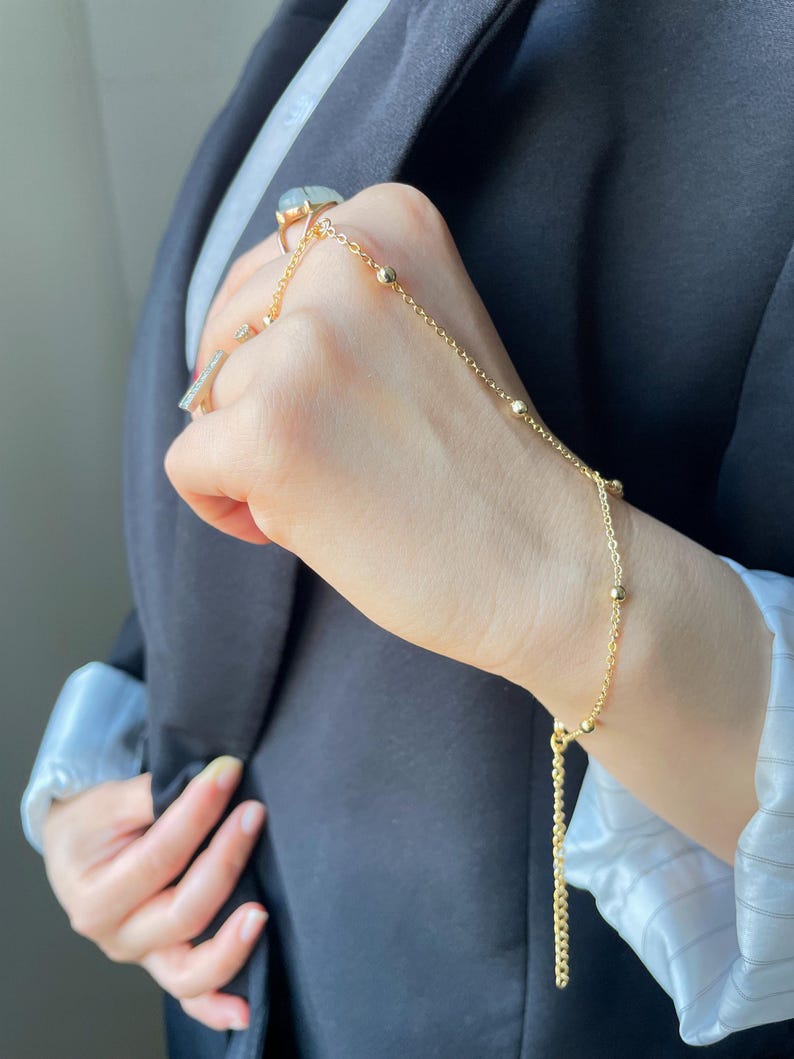 Hand Chain, Gold Hand Chain, Hand Chain Gold, Gold Bracelet Charm ...