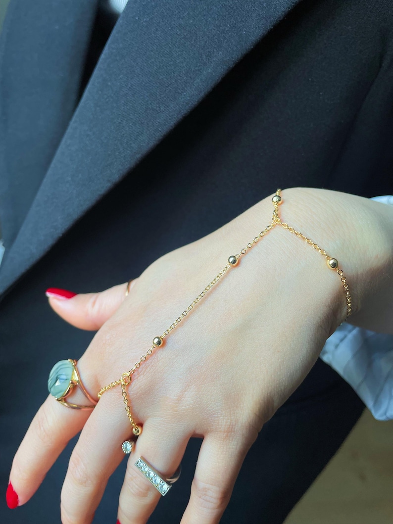 Hand Chain, Gold Hand Chain, Hand Chain Gold, Gold Bracelet Charm ...