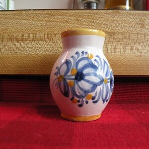 Majolica Miniature Vase or Toothpick Holder, Signed Ceramic Art, Hand ...
