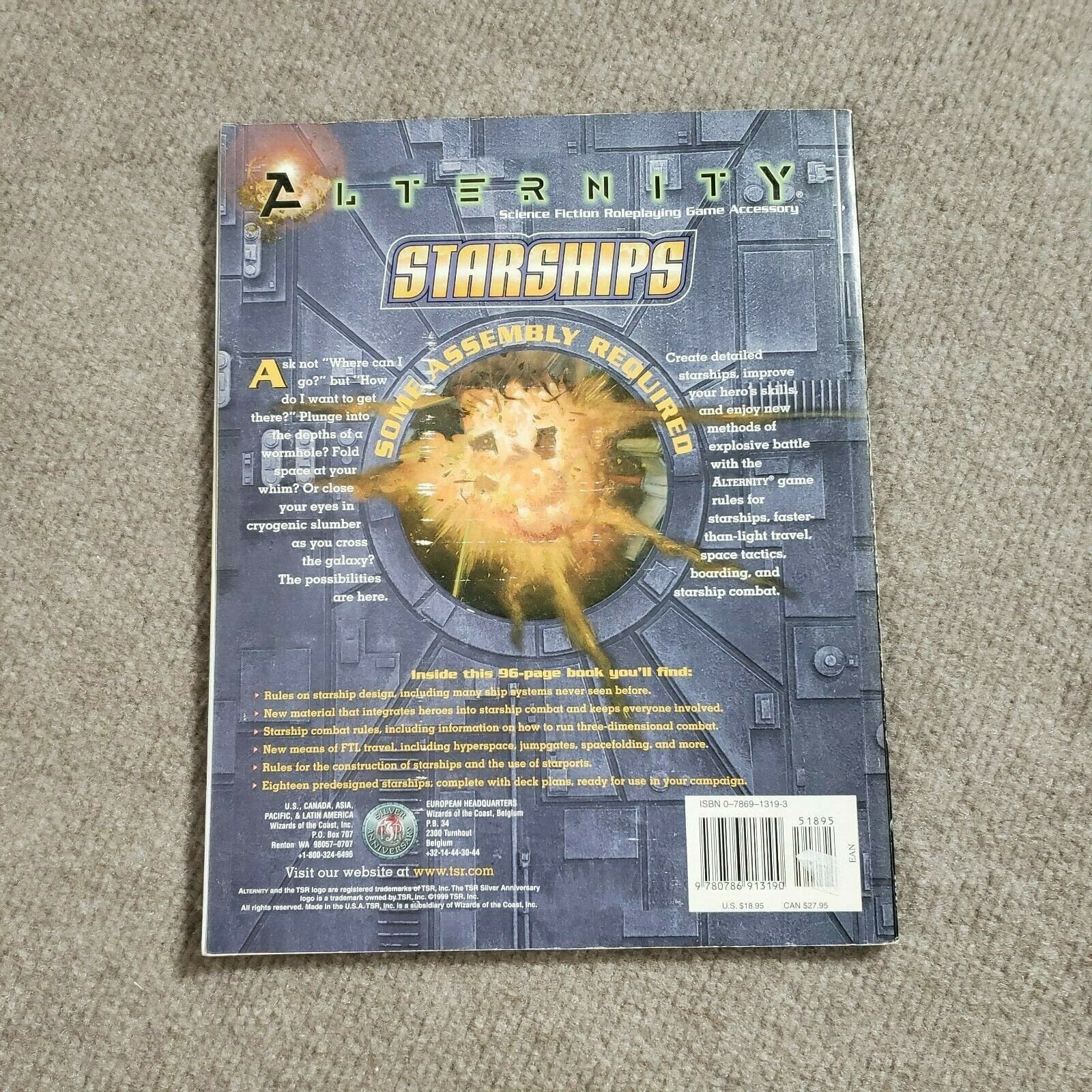 Alternity Sci-fi RPG Accessory, Starships by David Eckelberry TSR 11319 ...