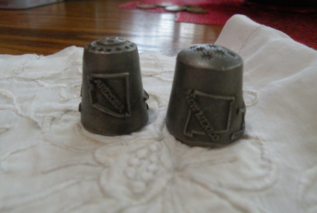 State Souvenir Pewter Thimbles Arizona and New Mexico, Decorative ...
