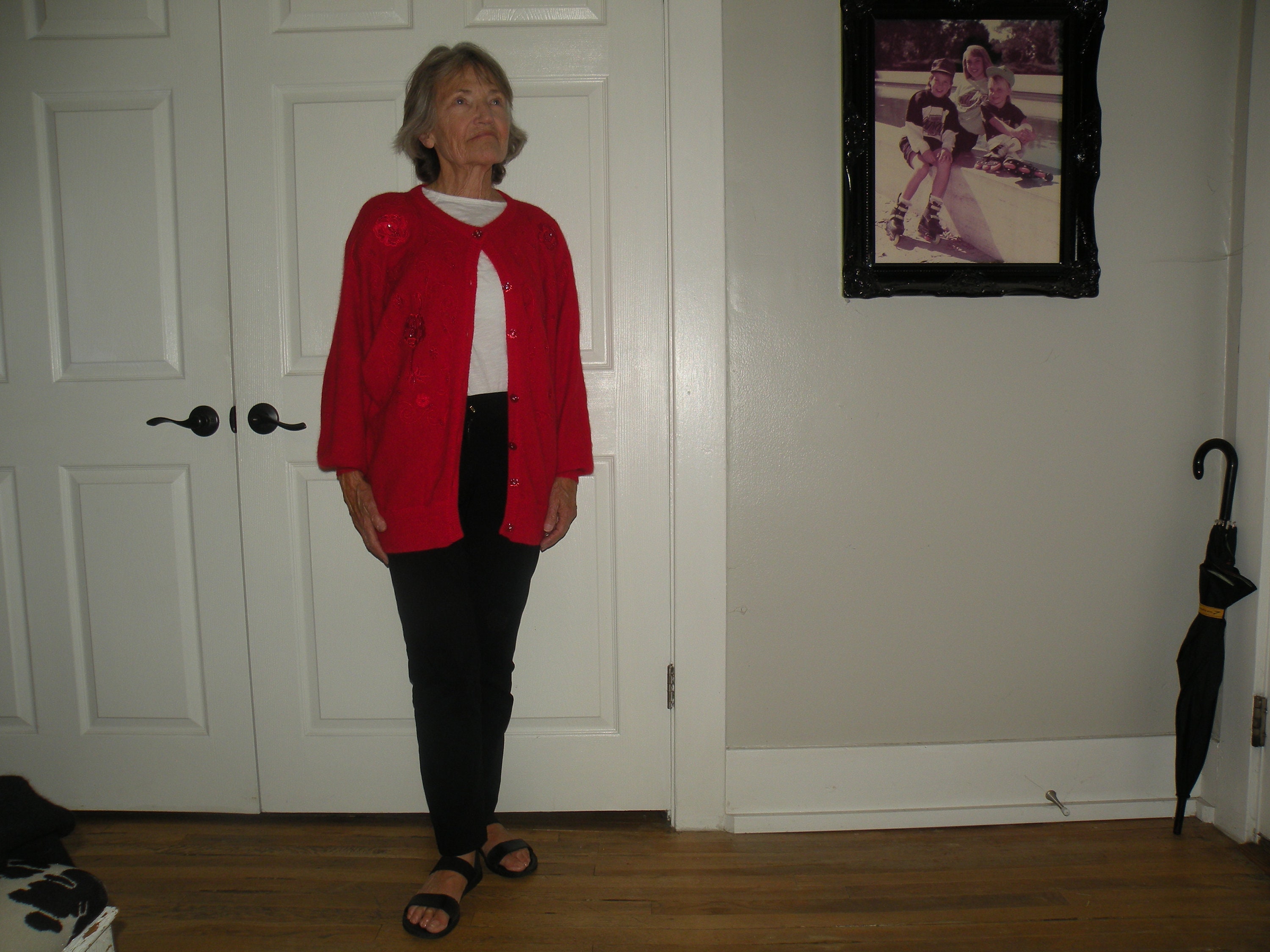 80s Red Angora Beaded Cardigan Sweater, Ladies Size S With Lucite and ...