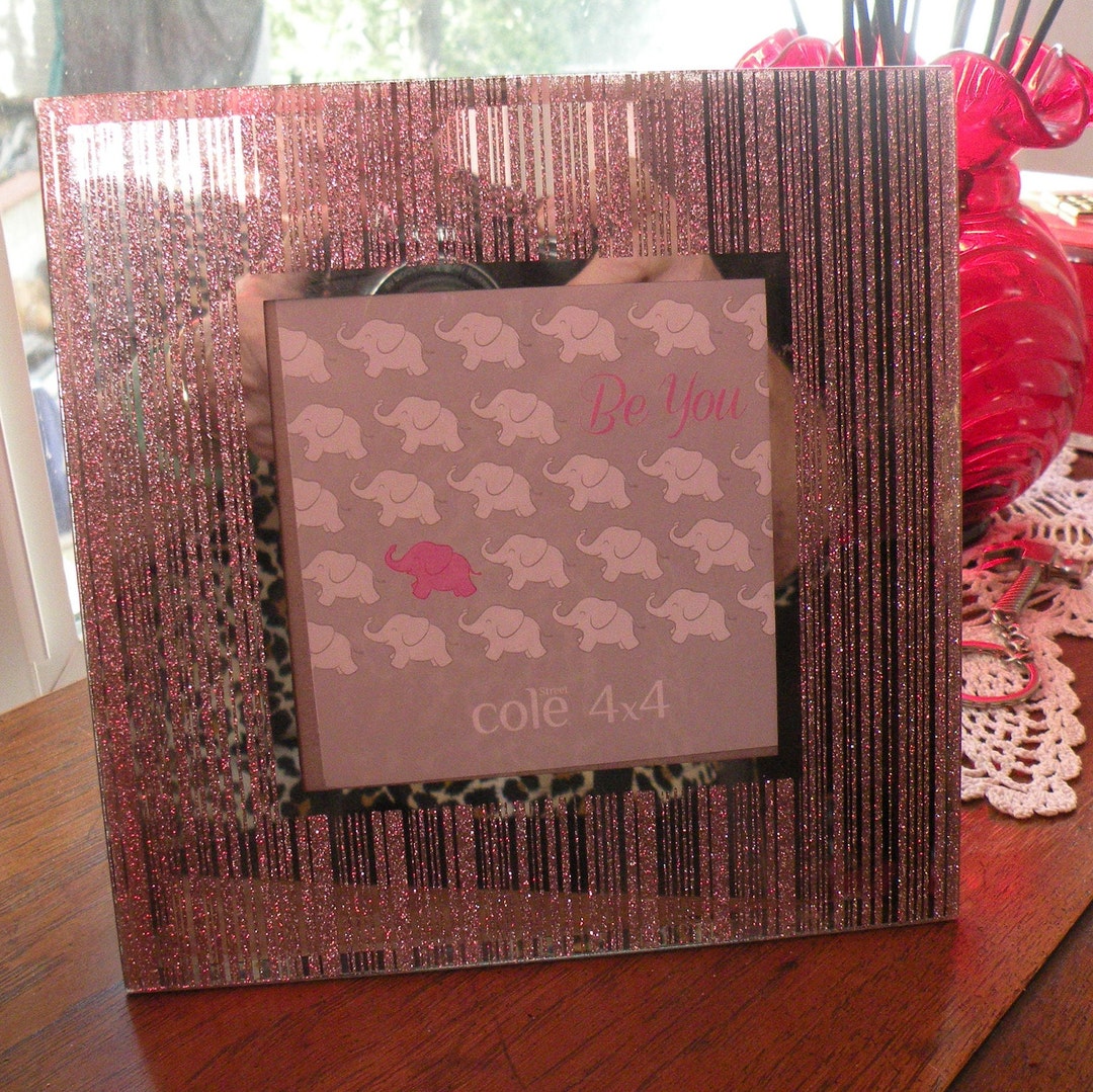 Pink Mirrored Photo Frame Designer Home Decor 4x4 by Cole Street ...