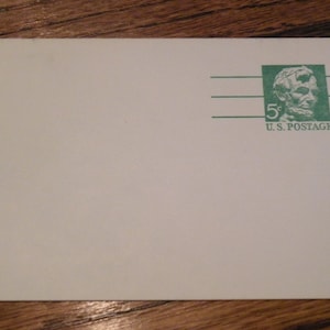 Vintage 1968 Lincoln 5 Cent Unused Postcard Presidential Ephemera ...