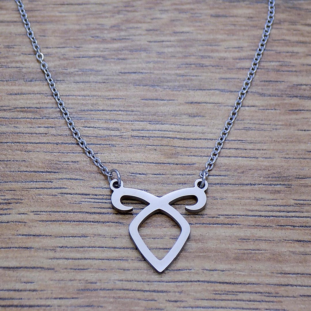 Stainless Steel Angelic Power Rune Necklace Pendant & Chain Mortal ...