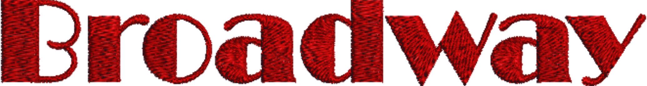 Broadway Font (no Bx Format) Embroidery Design: Machine Embroidery File ...