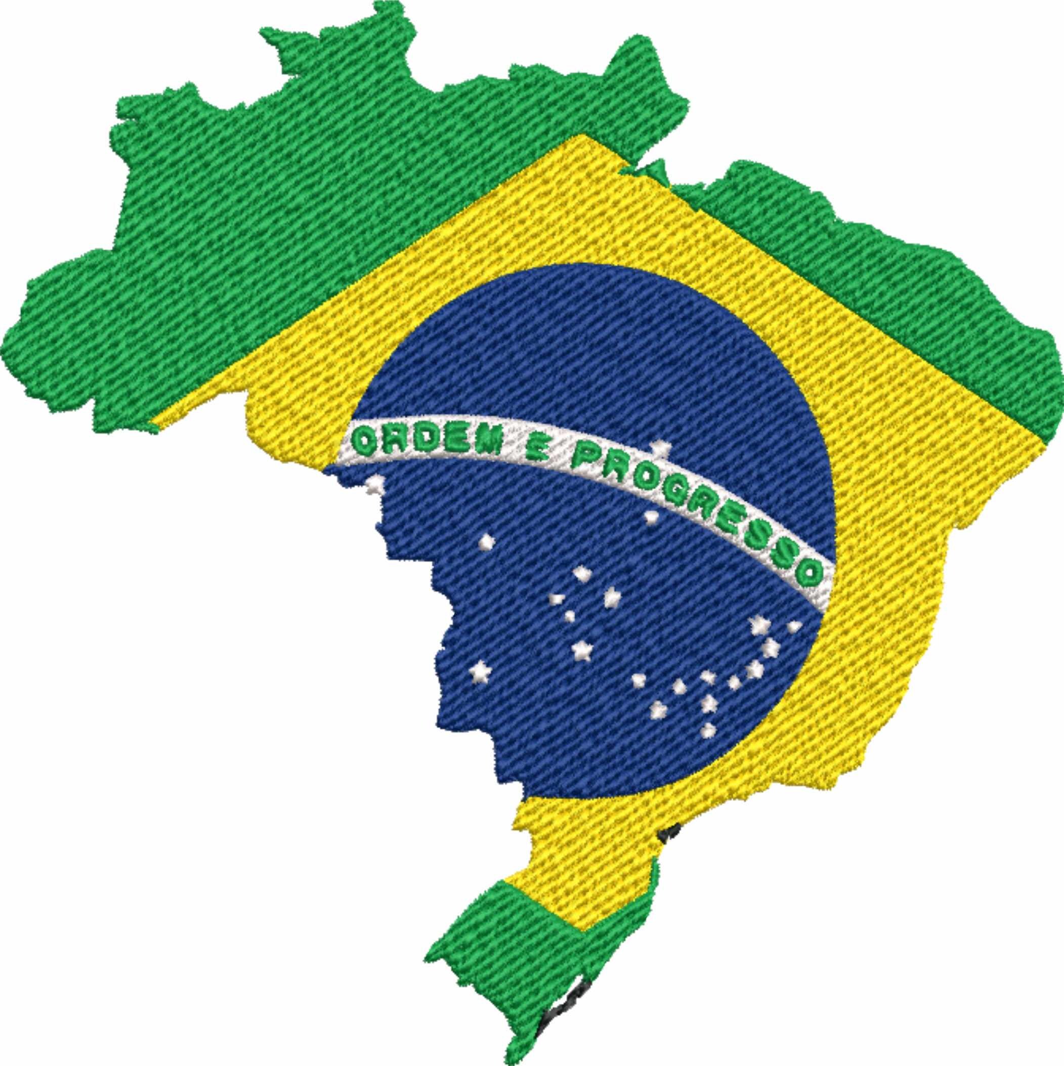 Brazil Map Flag File - Machine Embroidery Design - DST, PES, VP3 & More ...
