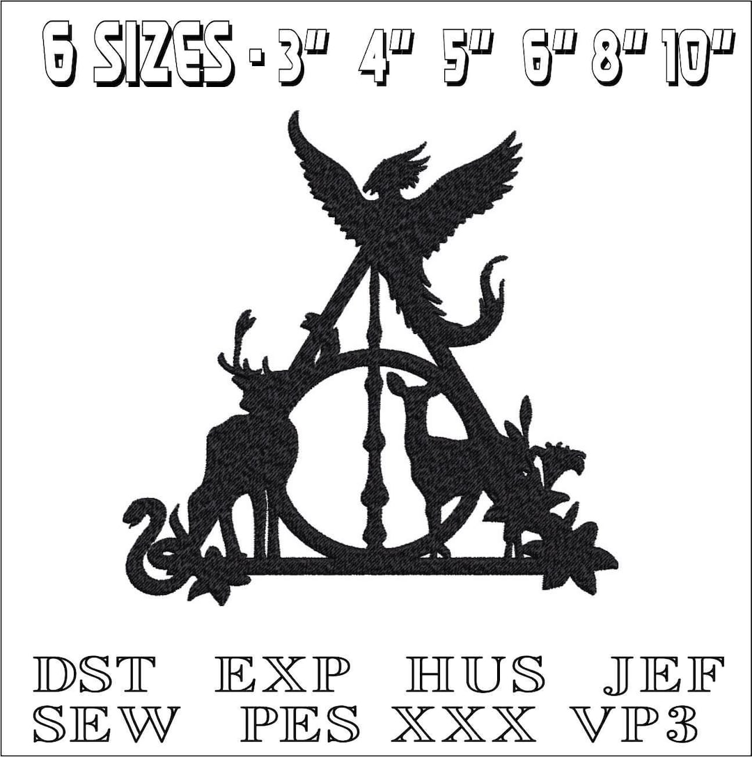 Snake Doe Phoenix Symbol - Machine Embroidery Design - DST, PES, VP3 ...