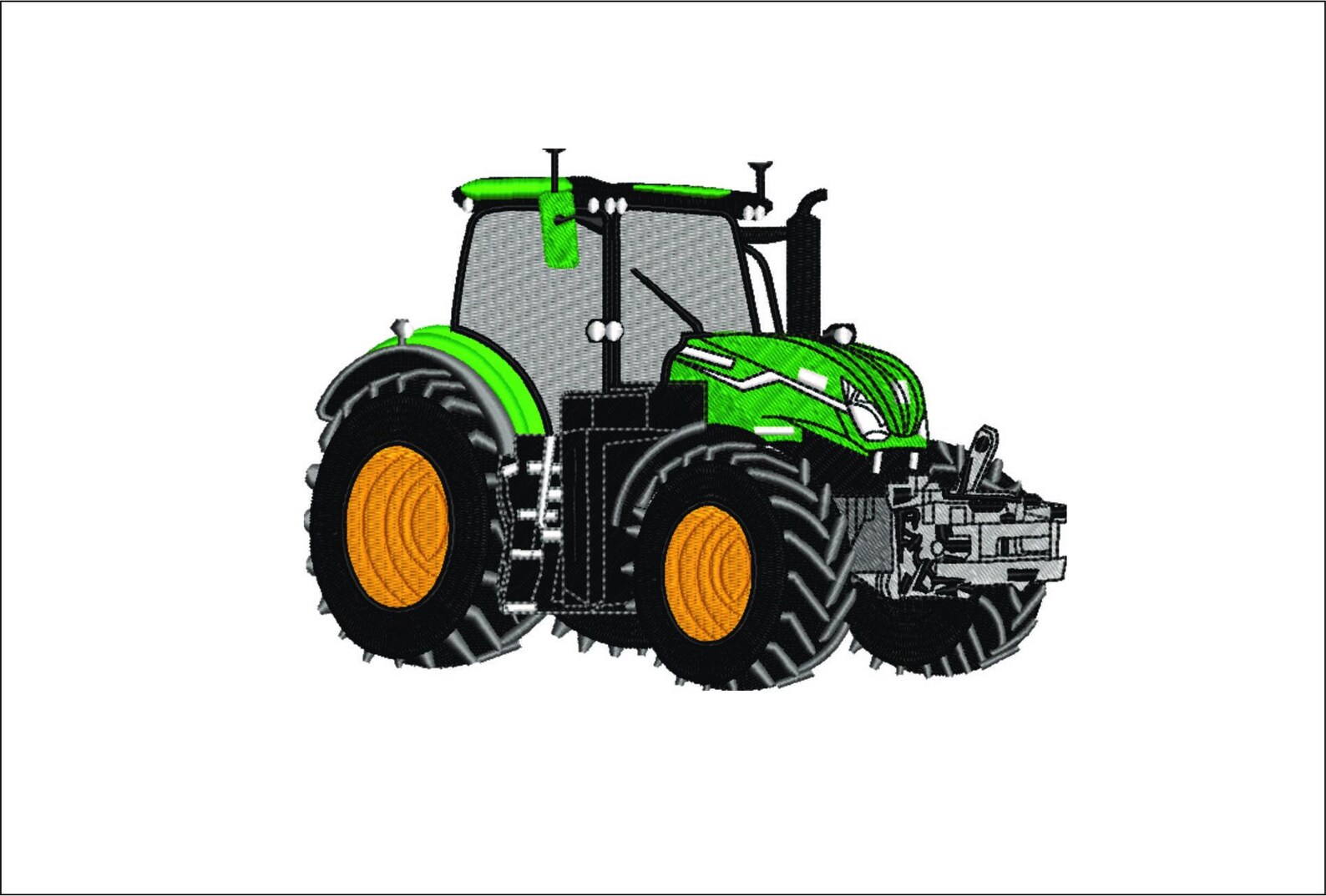 Light Green Tractor Farm Car - Machine Embroidery Design - DST, PES ...