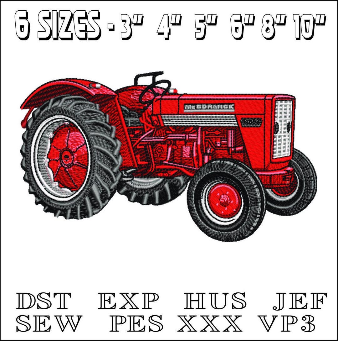 Farming Tractor - Machine Embroidery Design - DST, PES, VP3 & More ...