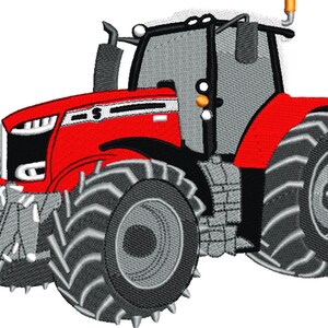 Red Tractor Farm Car - Machine Embroidery Design - DST, PES, VP3 & More ...