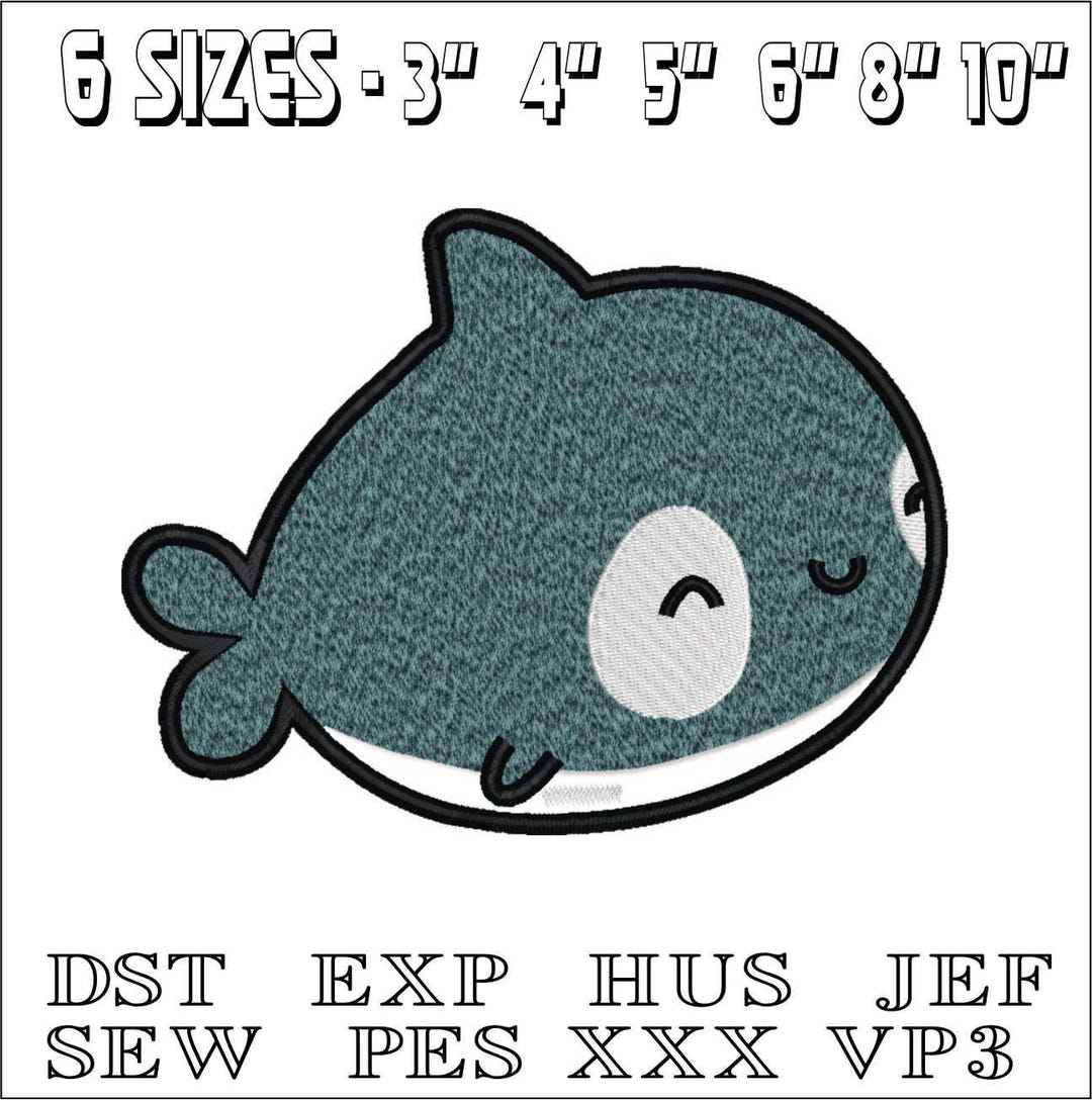 Baby Whale - Machine Embroidery Design - DST, PES, VP3 & More - Instant ...