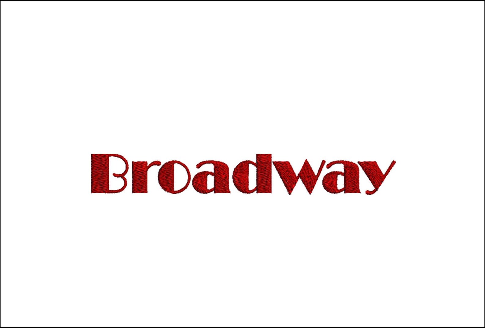 Broadway Font (no Bx Format) Embroidery Design: Machine Embroidery File ...