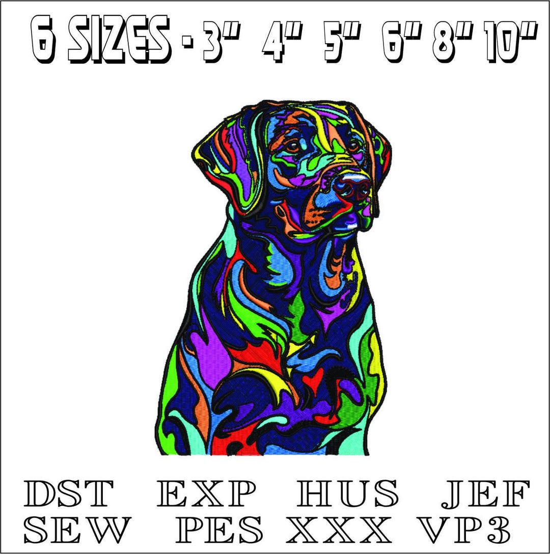 Labrador Retriever Dog - Machine Embroidery Design - DST, PES, VP3 ...